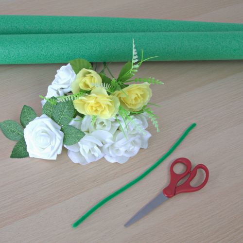 Affordable DIY Pool Noodle Floral Backdrop– CV Linens